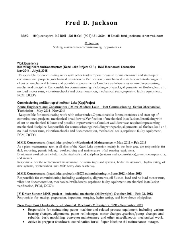 Frederick David Jackson Resume Updated | PDF