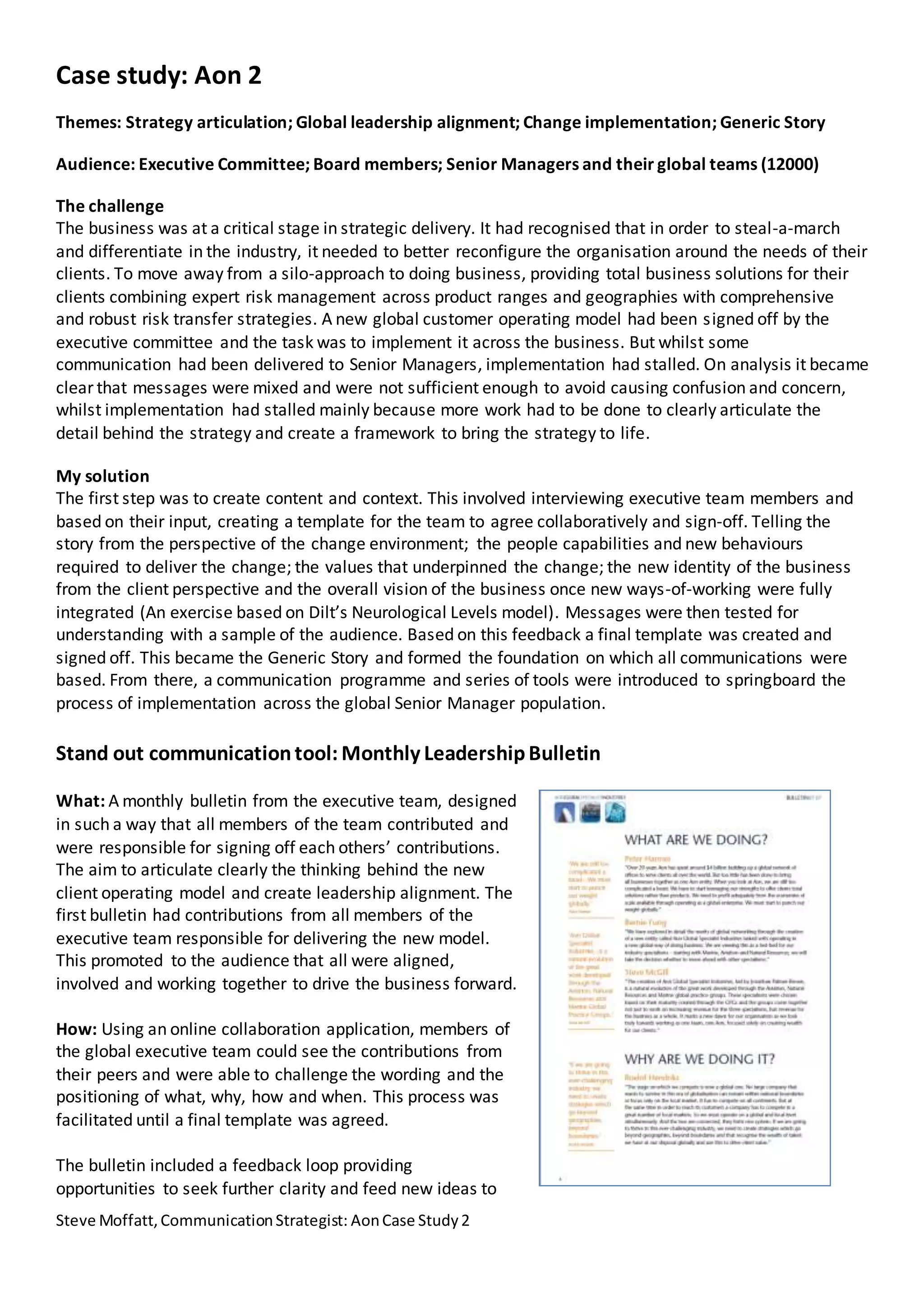 Case study Aon 2 | PDF