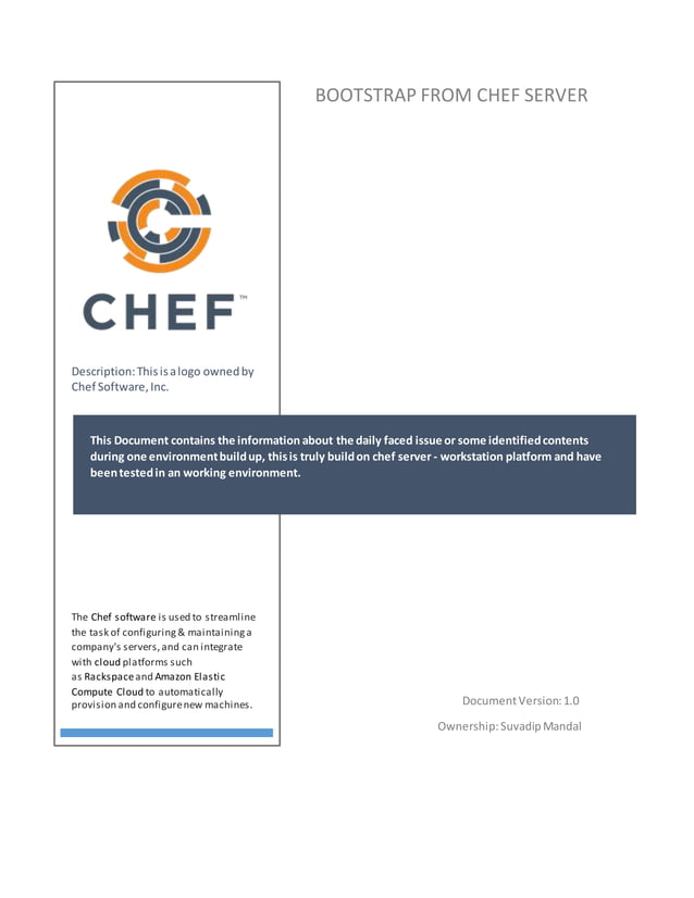 Bootstrap from CHEF Workstation | PDF