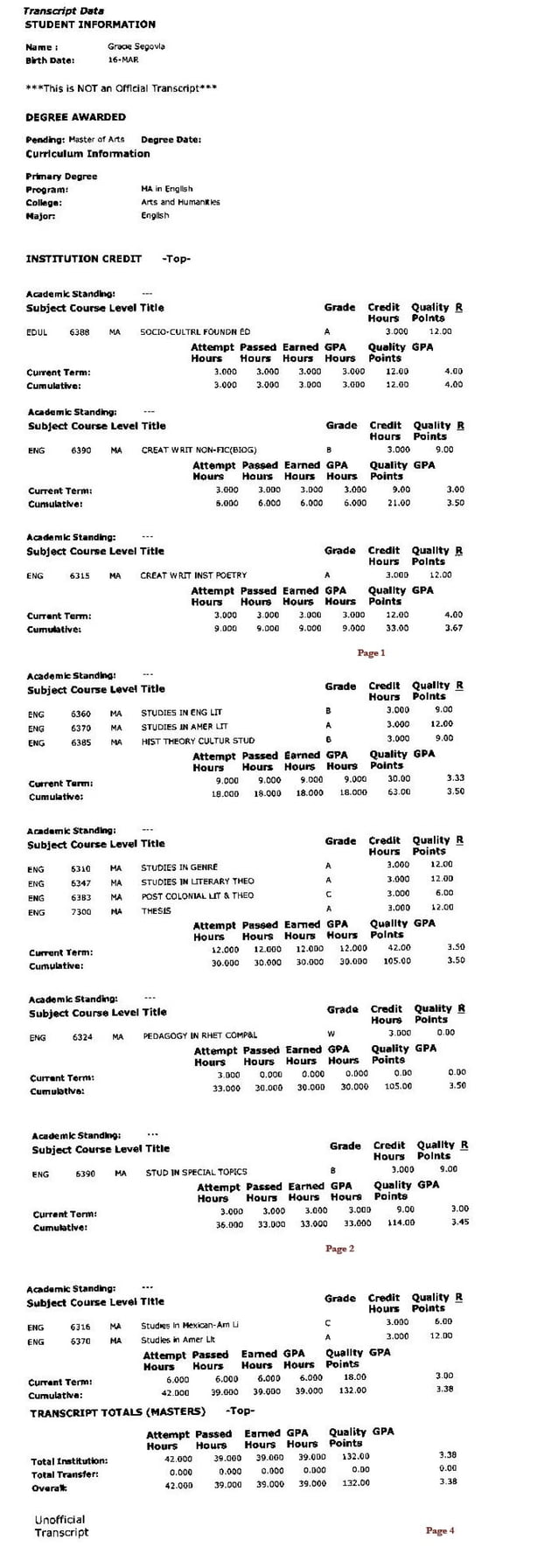 My Transcript 09 Graduate | PDF