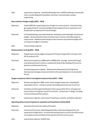 Projects - Lead operations process engineer | PDF