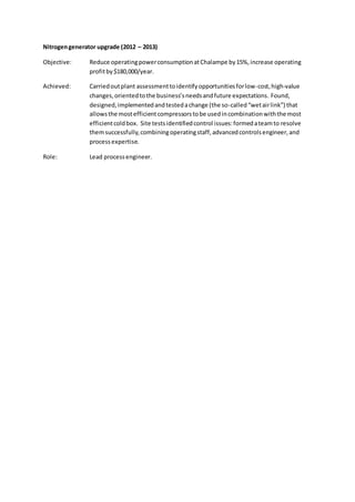 Projects - Lead operations process engineer | PDF