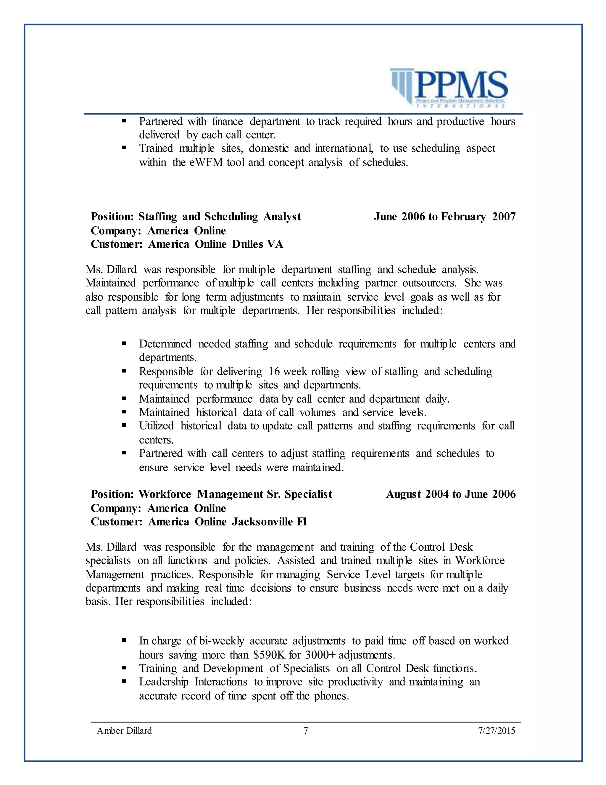 Amber Dillard_Resume | PDF