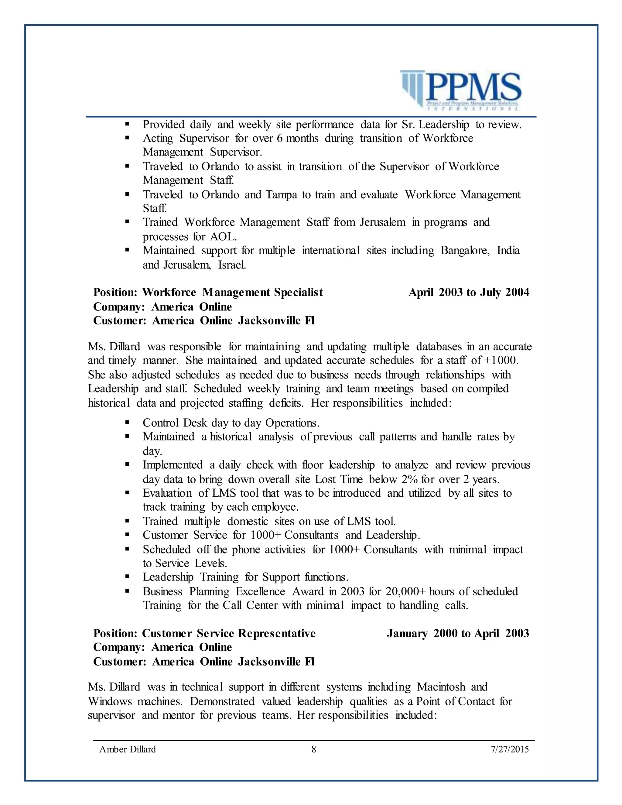 Amber Dillard_Resume | PDF