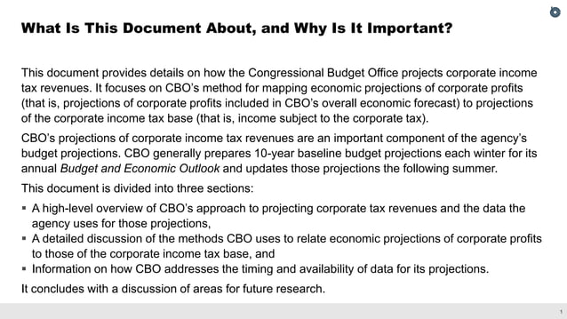 How CBO Projects Corporate Income Tax Revenues | PPT