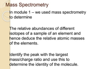 Mass Spectrometry using modern techniques | PPT