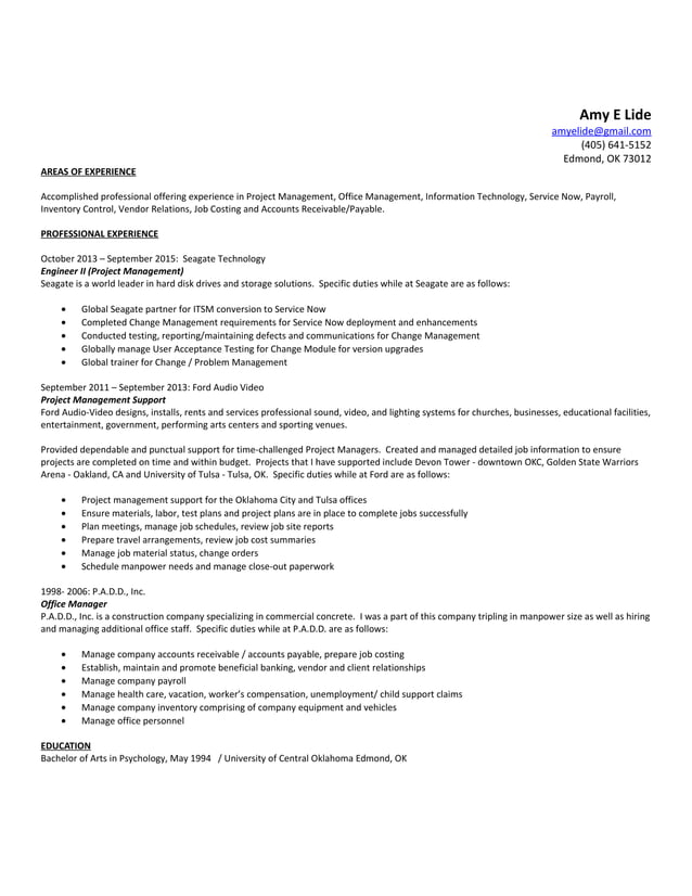 AMY LIDE - RESUME 2016 | PDF