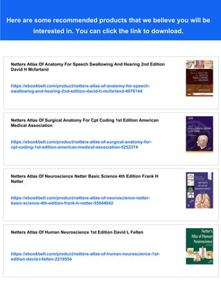 Netters Atlas Of Anatomy For Speech Swallowing And Hearing 2nd Edition ...