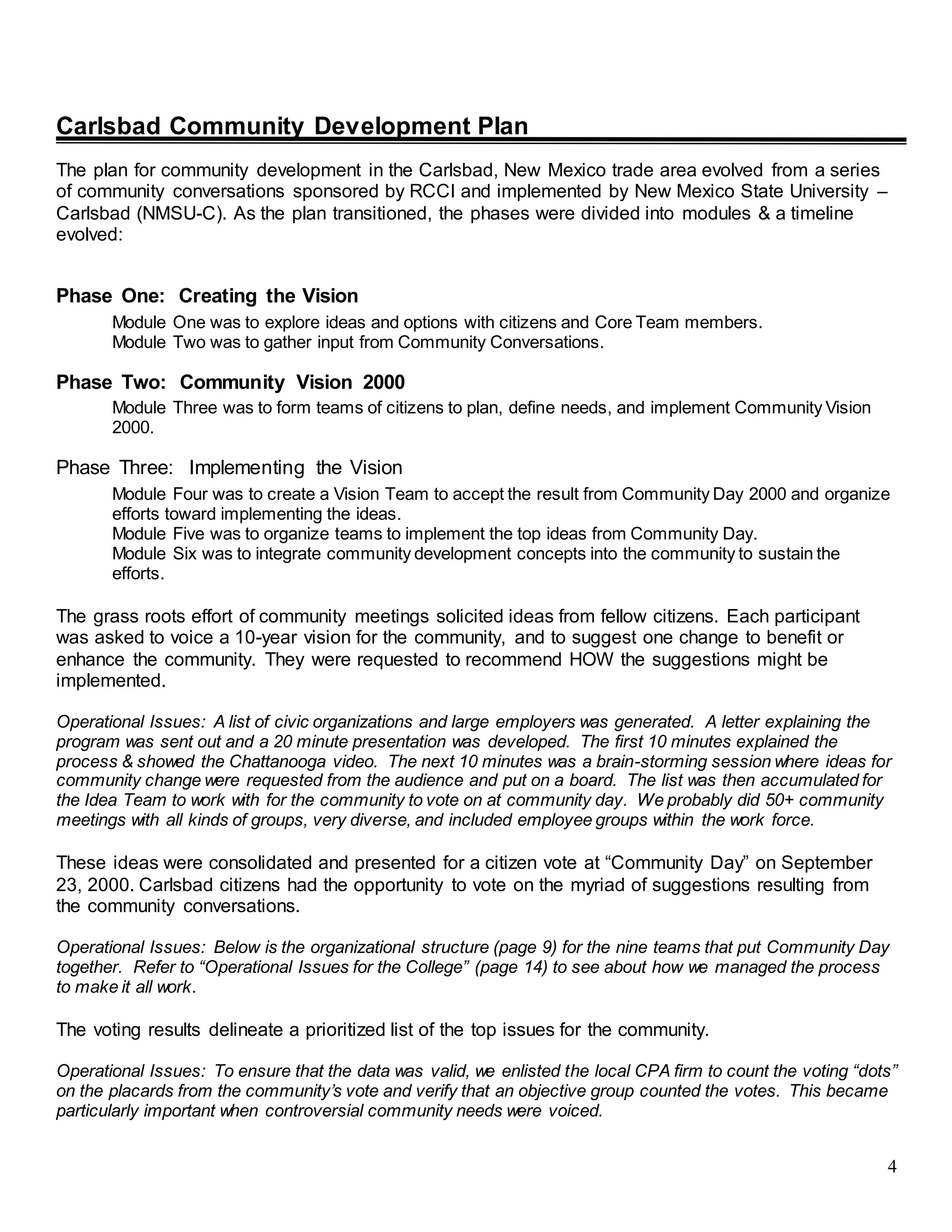 Community Development Plan | DOCX