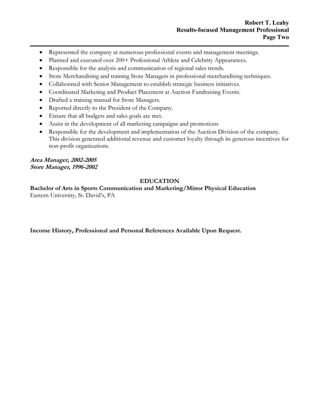 Robert Leahy Resume | PDF
