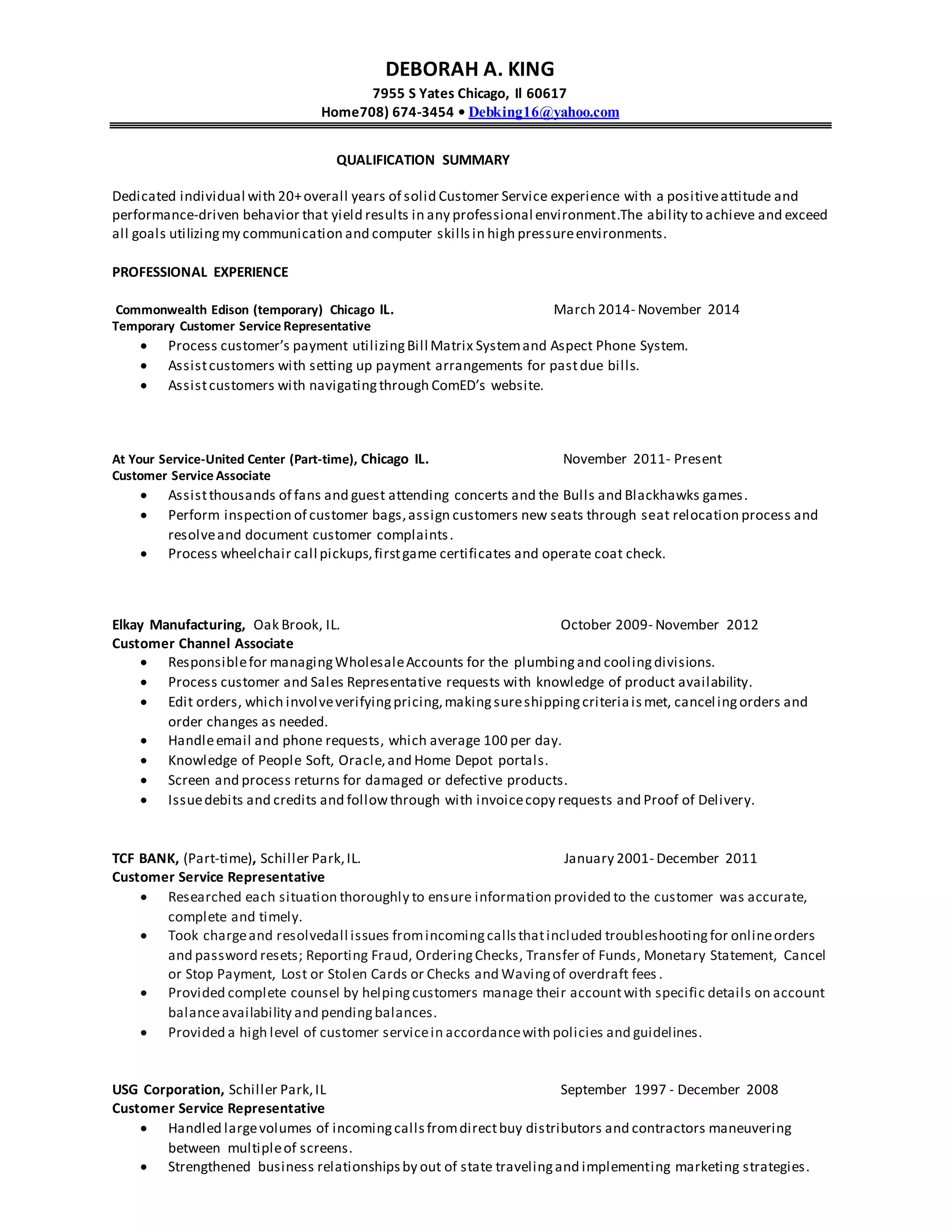 Deborah King Resume | PDF