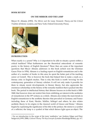 Review of The Mirror and the Lamp | DOCX
