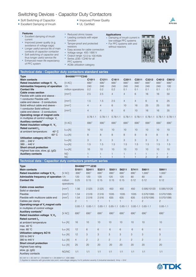 EPCOS Product Brief Capacitor, Capacitors | PDF