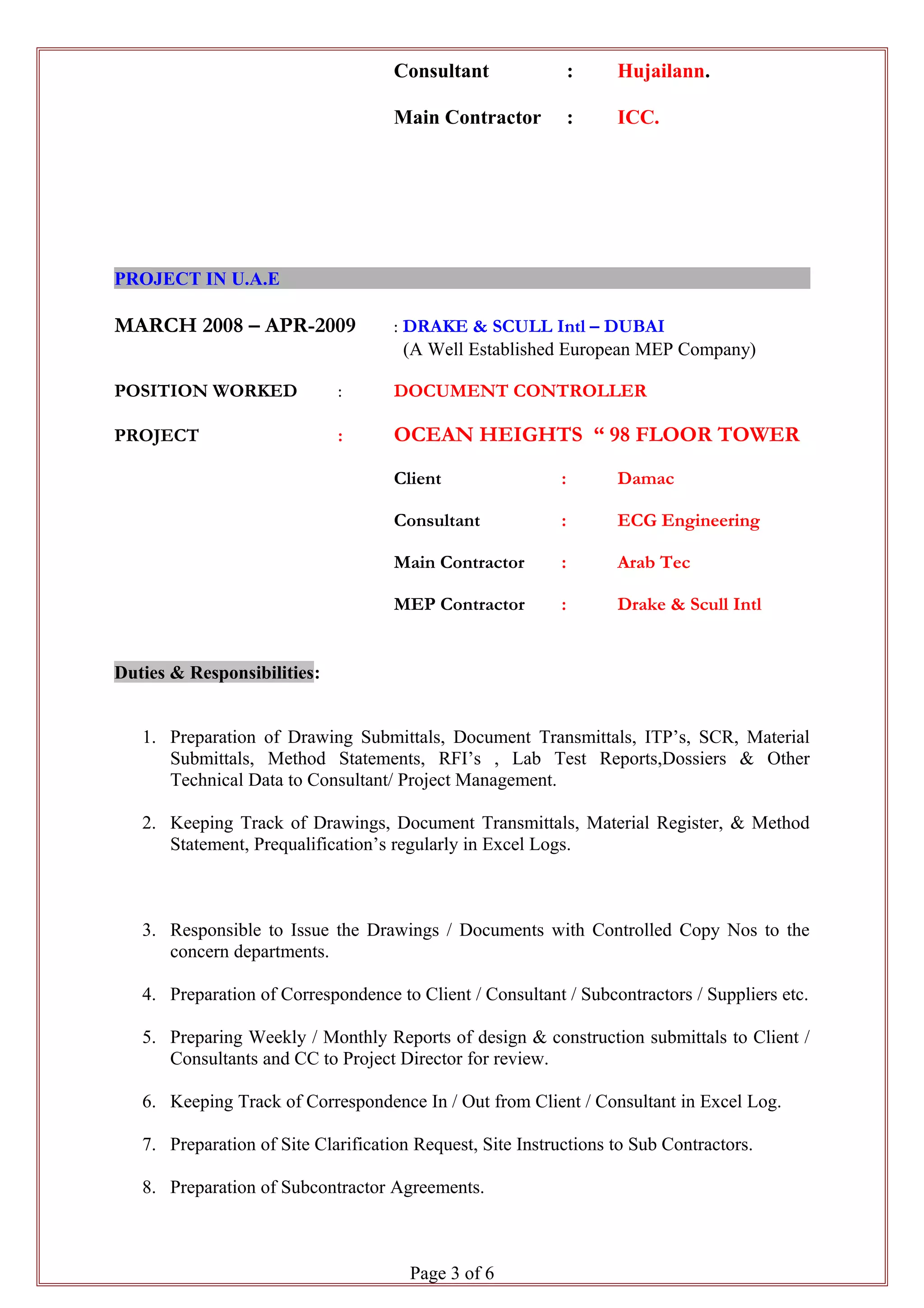 DOCUMENT CONTROLLER | DOC