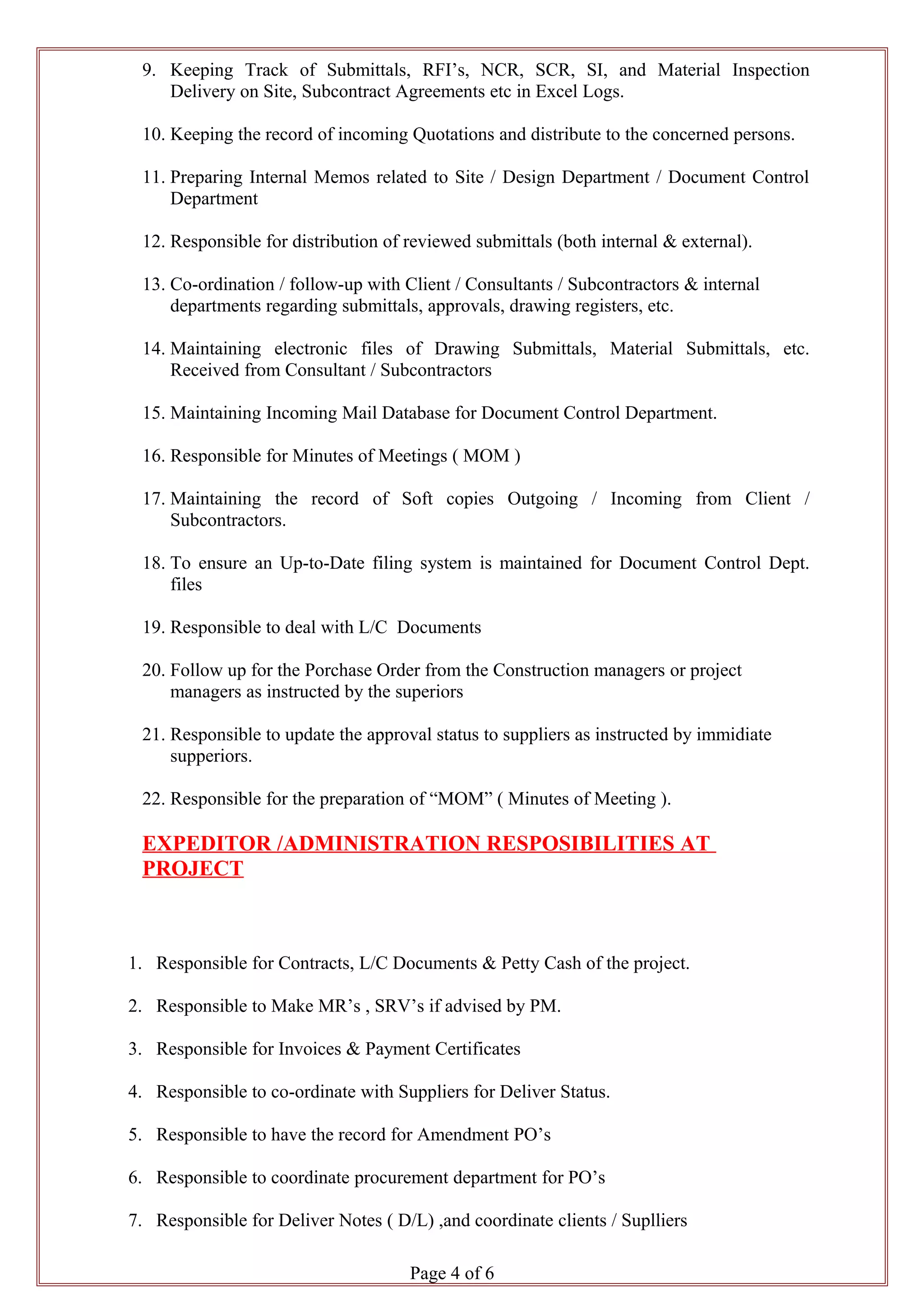 DOCUMENT CONTROLLER | DOC