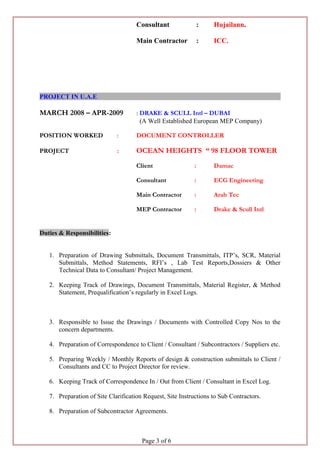 DOCUMENT CONTROLLER | DOC | Civil Engineering Industry | Industries