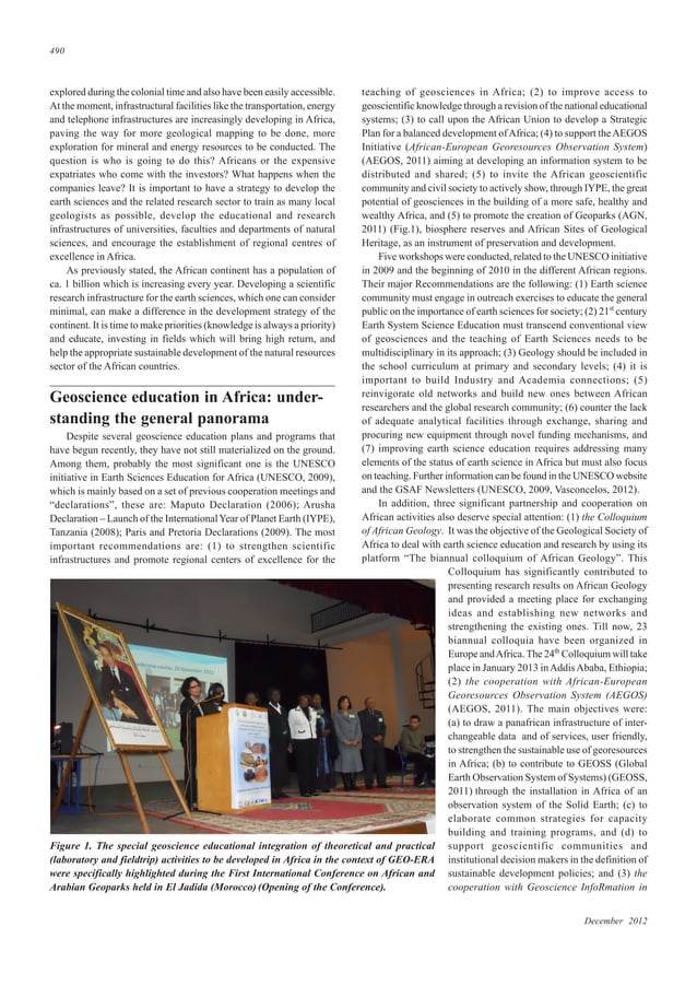 The need for a geoscience education roadmap for Africa | PDF ...