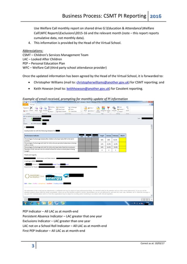 4.1 CSMT PI Reporting Business Process | PDF