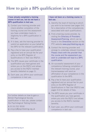 The BPS Qualifications in Test Use_0 | PDF