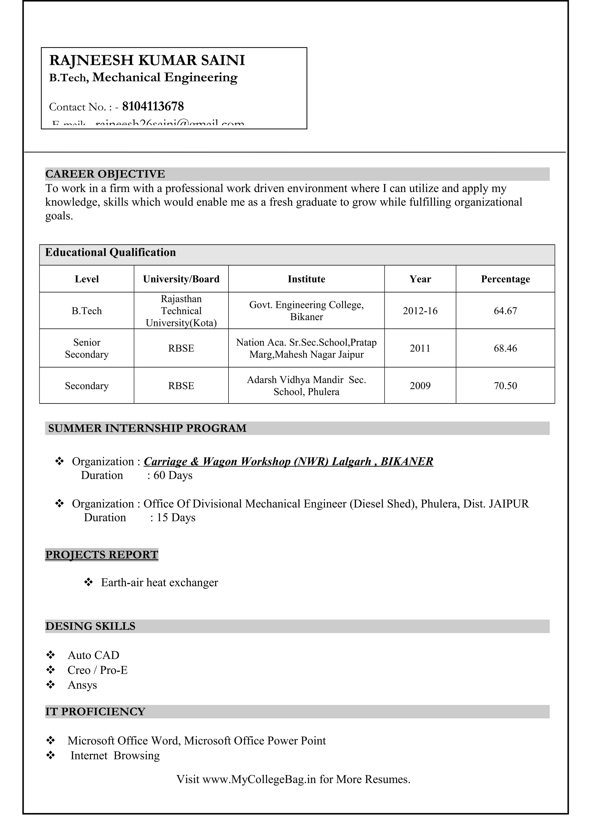 rajneeshsainiresume 2 | DOC