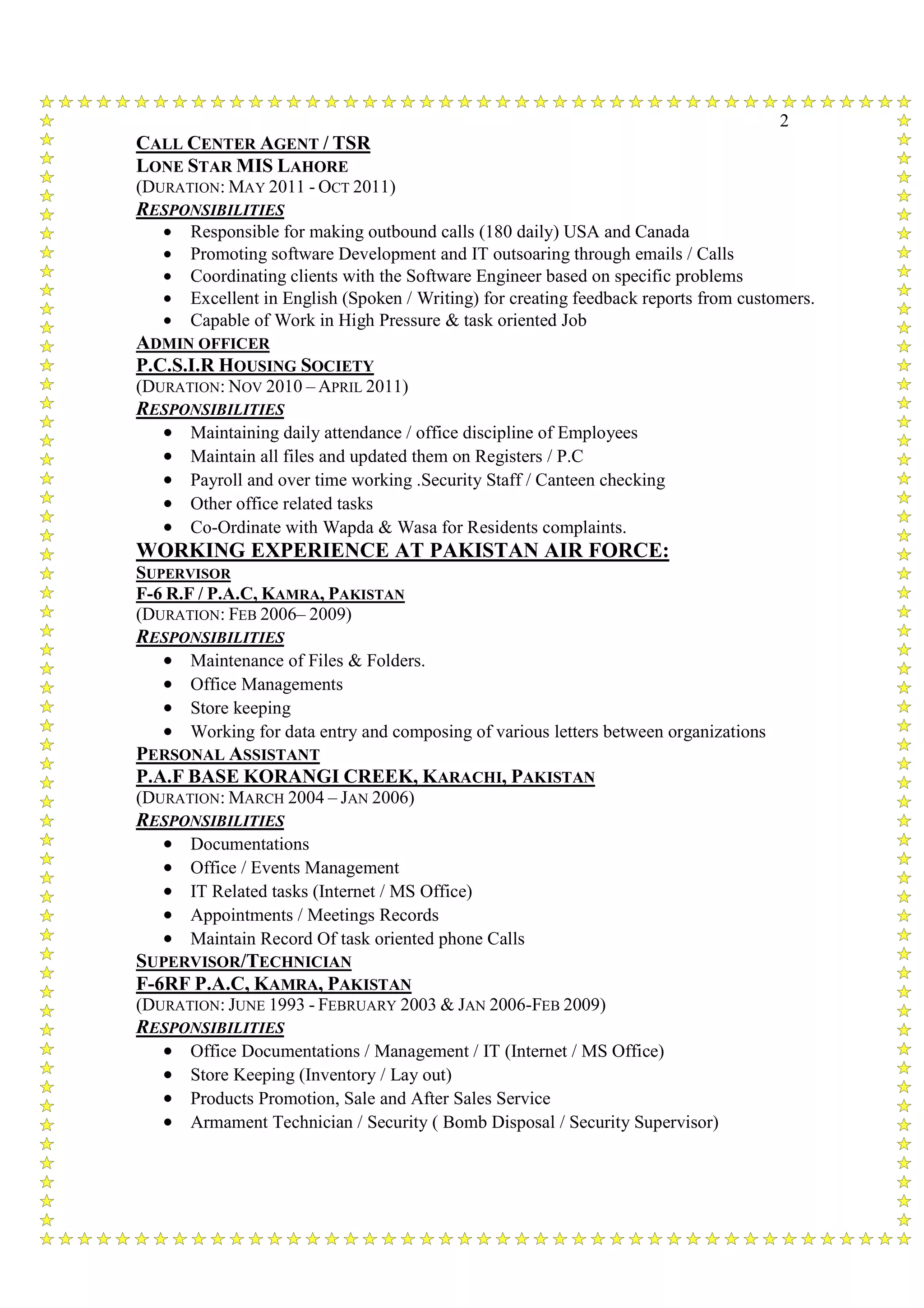 cv new pakistan | PDF