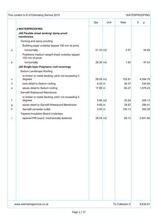 SMM7 Bill of Quantities | PDF