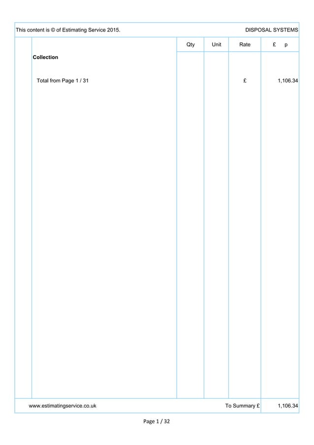 SMM7 Bill of Quantities | PDF