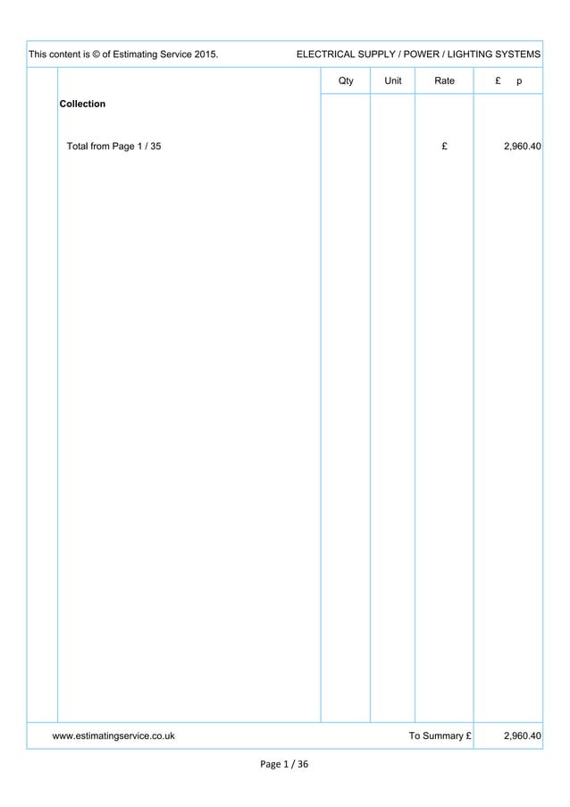 SMM7 Bill of Quantities | PDF