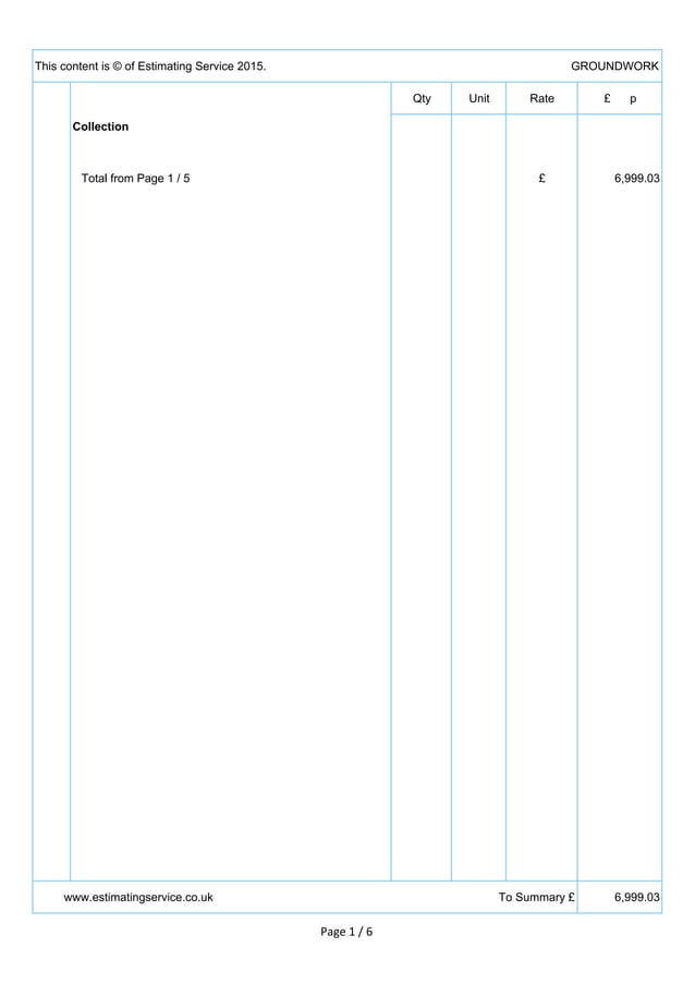 SMM7 Bill of Quantities | PDF