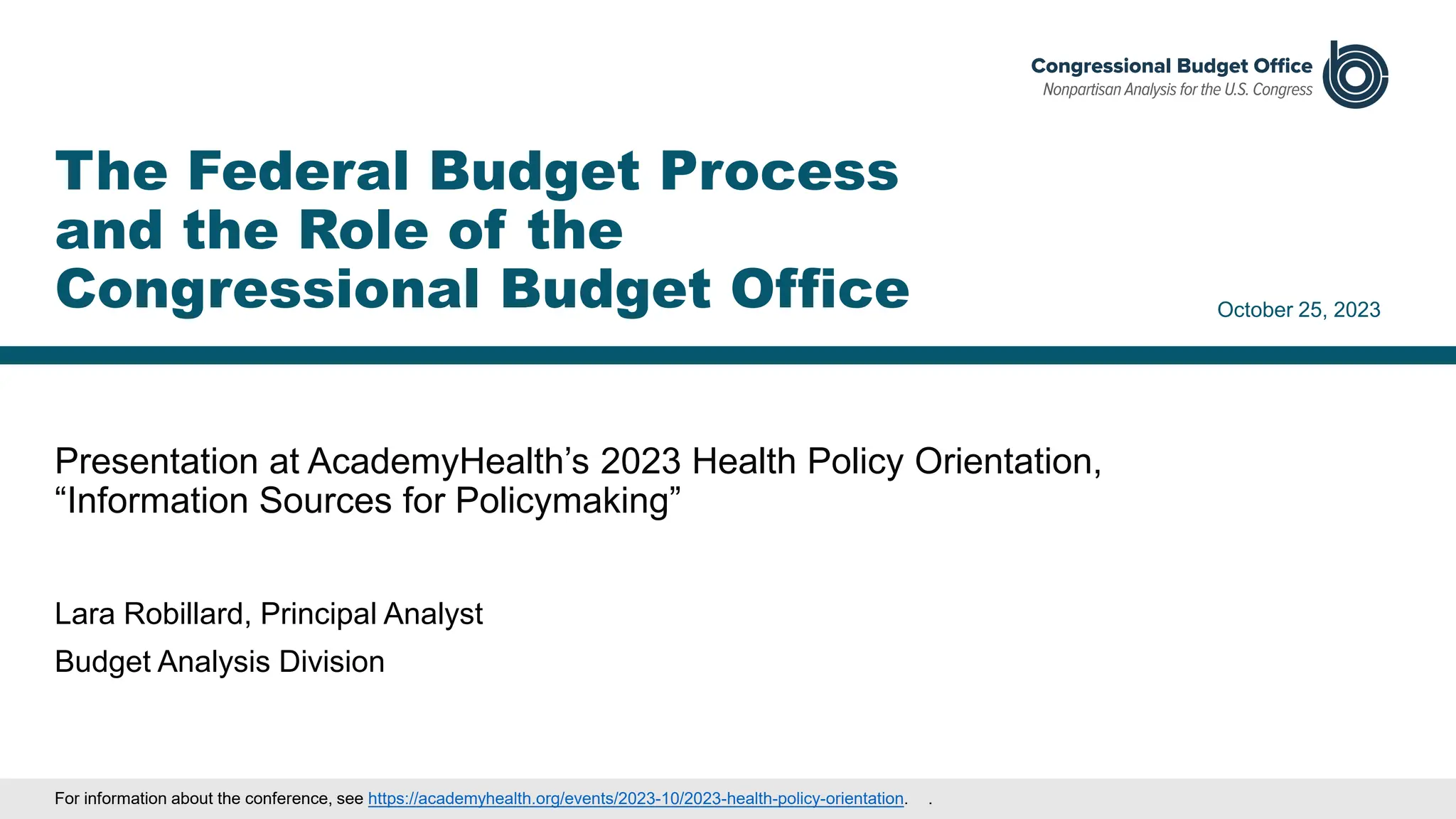 The Federal Budget Process and the Role of the Congressional Budget ...