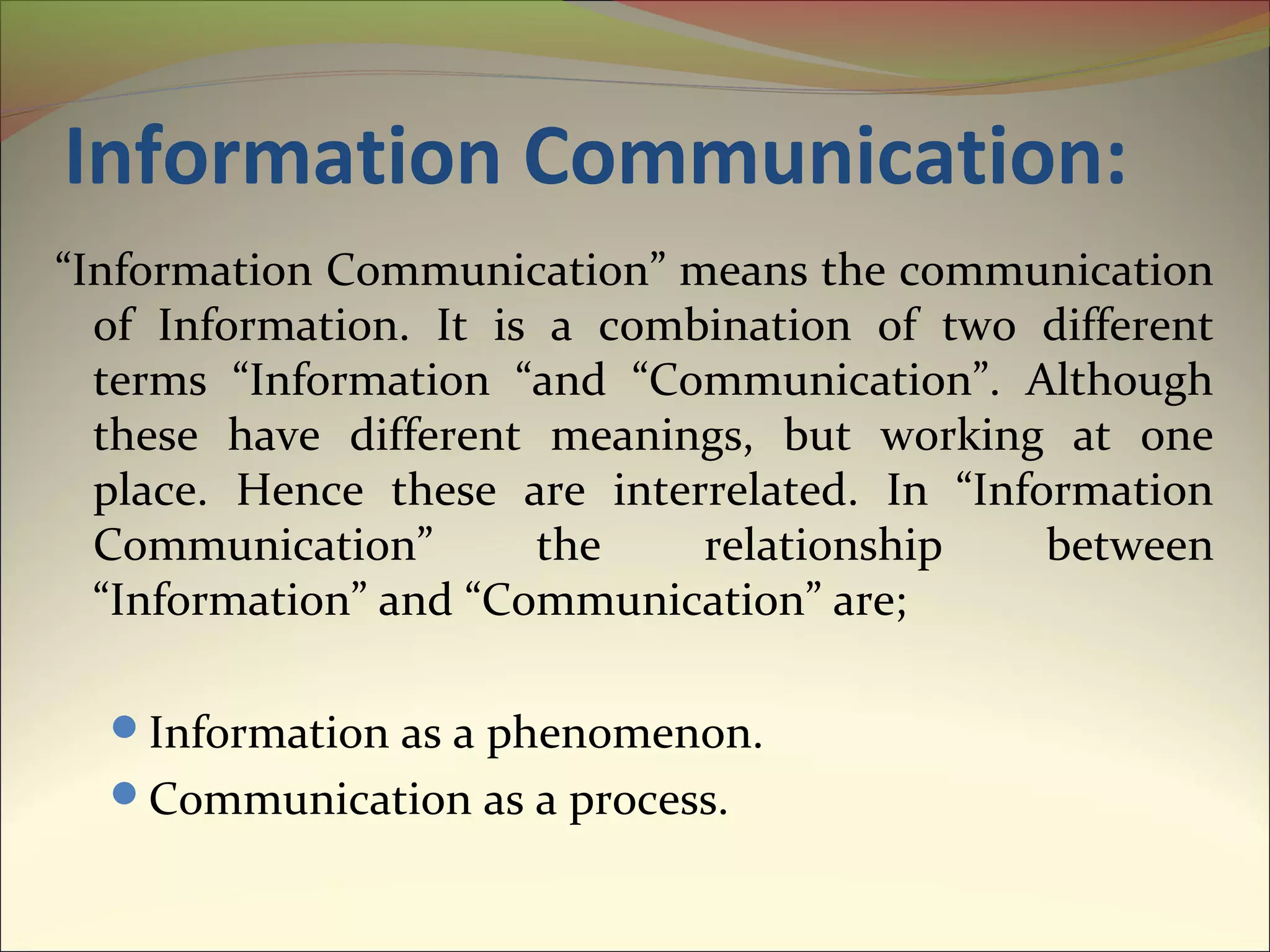 Types of Information Communication | PPT