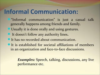 Types of Information Communication | PPT