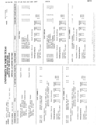 UNT college transcripts | PDF