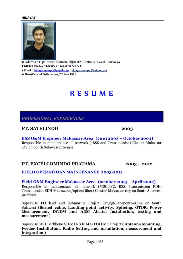 CV Hidayat | DOCX