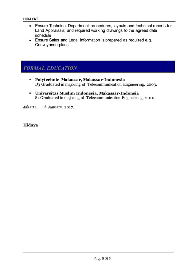 CV Hidayat | DOCX