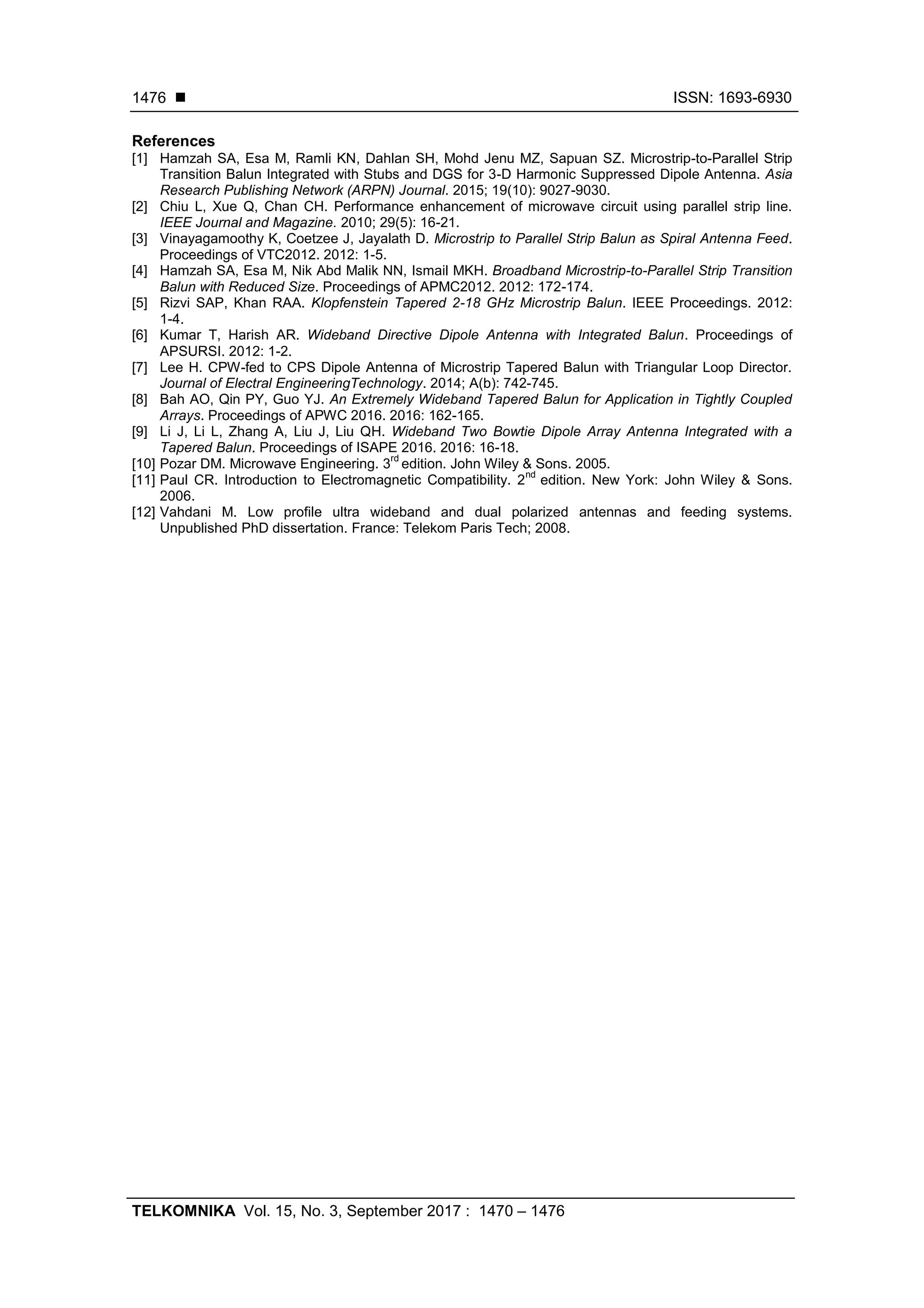 Microstrip to Parallel-Strip Nonlinear Transition Balun with Stubs and ...