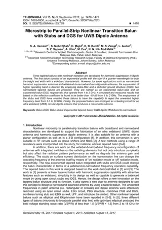 Microstrip to Parallel-Strip Nonlinear Transition Balun with Stubs and ...