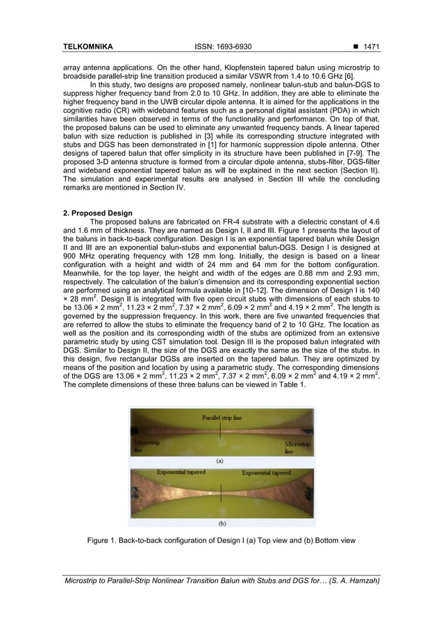Microstrip to Parallel-Strip Nonlinear Transition Balun with Stubs and ...