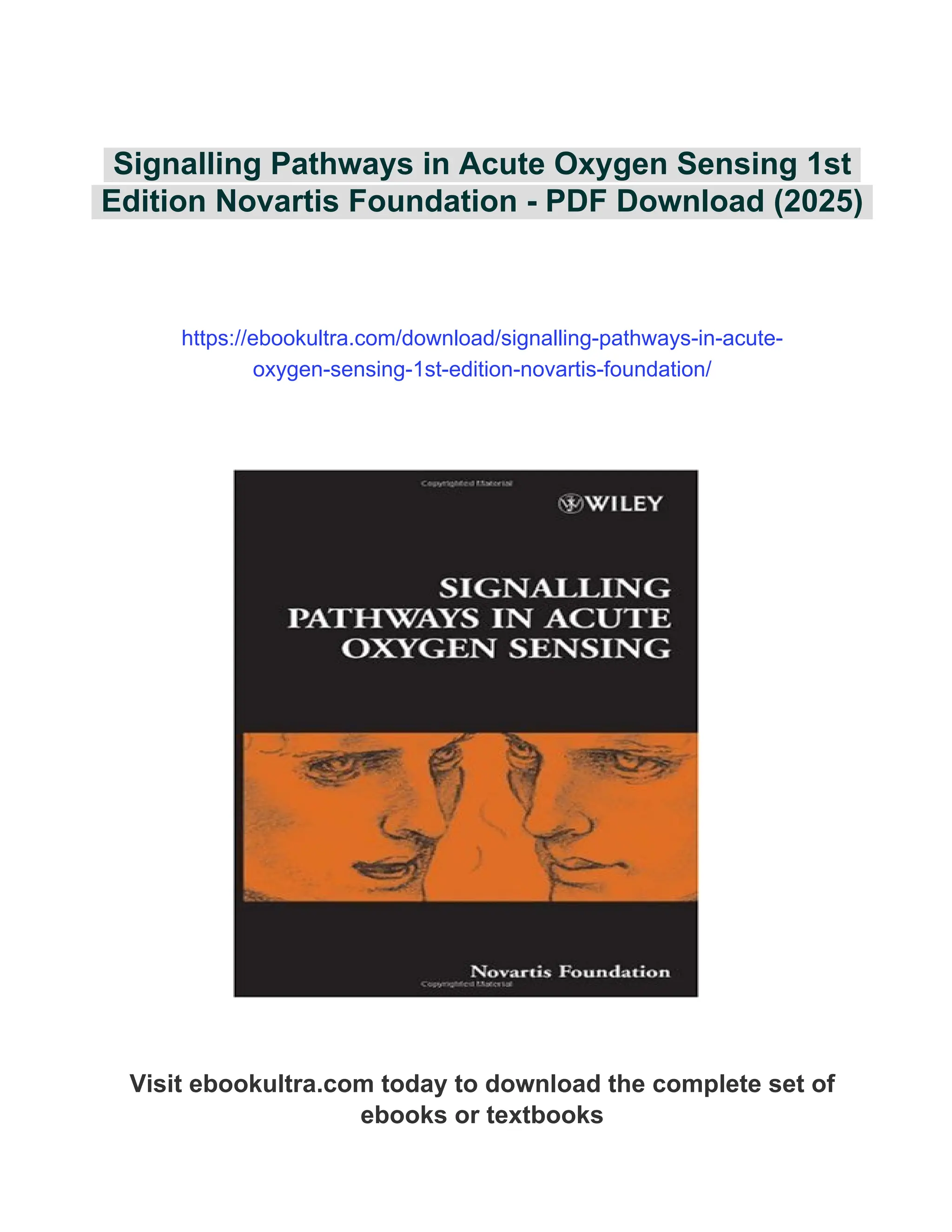Signalling Pathways in Acute Oxygen Sensing 1st Edition Novartis ...