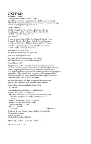 Quantum mechanics classical results modern systems and visualized ...