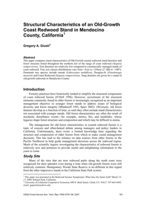 Structural Characteristics of an Old-Growth Coast Redwood | PDF