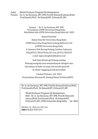 Model Evaluasi Program Uji Kompetensi Dr. Ir. Ija Darmana | PDF