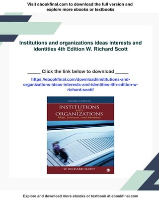 Institutions and organizations ideas interests and identities 4th ...
