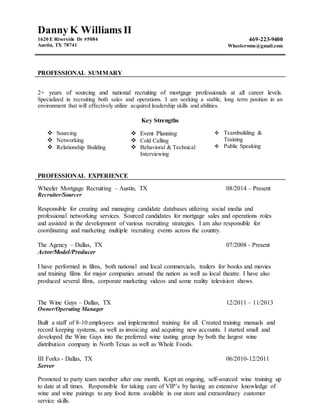 Danny Williams Resume | DOCX