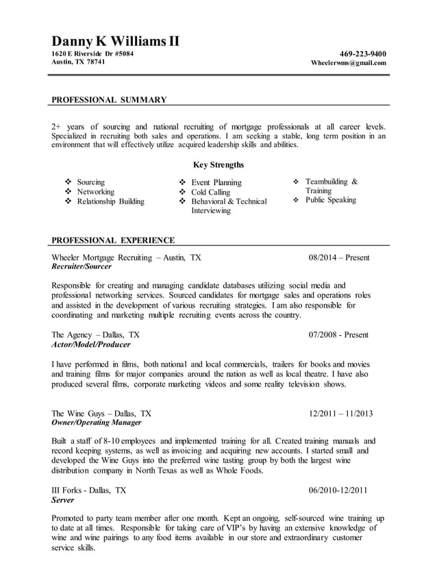 Danny Williams Resume | PDF