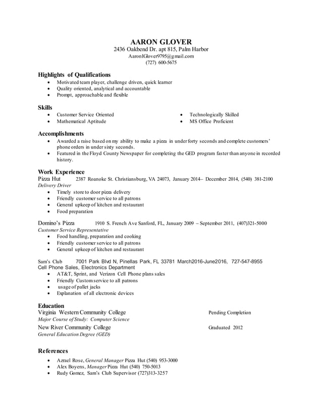 Aaron Glover Resume Ready for Print | DOCX