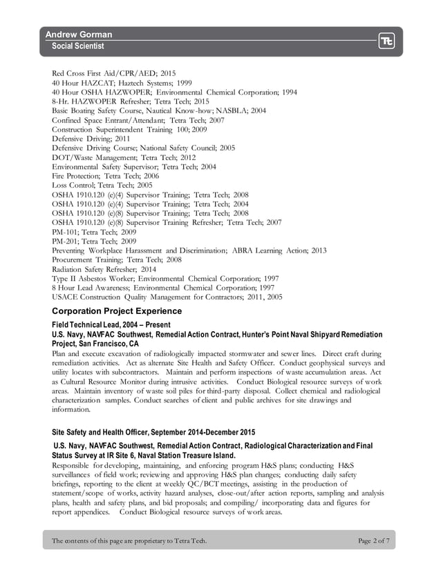 Andrew Gorman resume 2015 | PDF