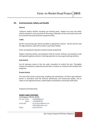 Project Proposal_Farm-Market-Road Development_Mabini, Bohol | PDF ...