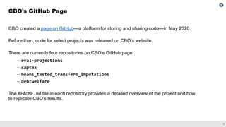 CBO’s Use of GitHub | PDF