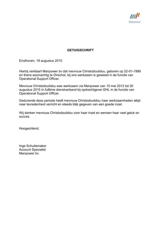 getuigschrift Geogia | PDF